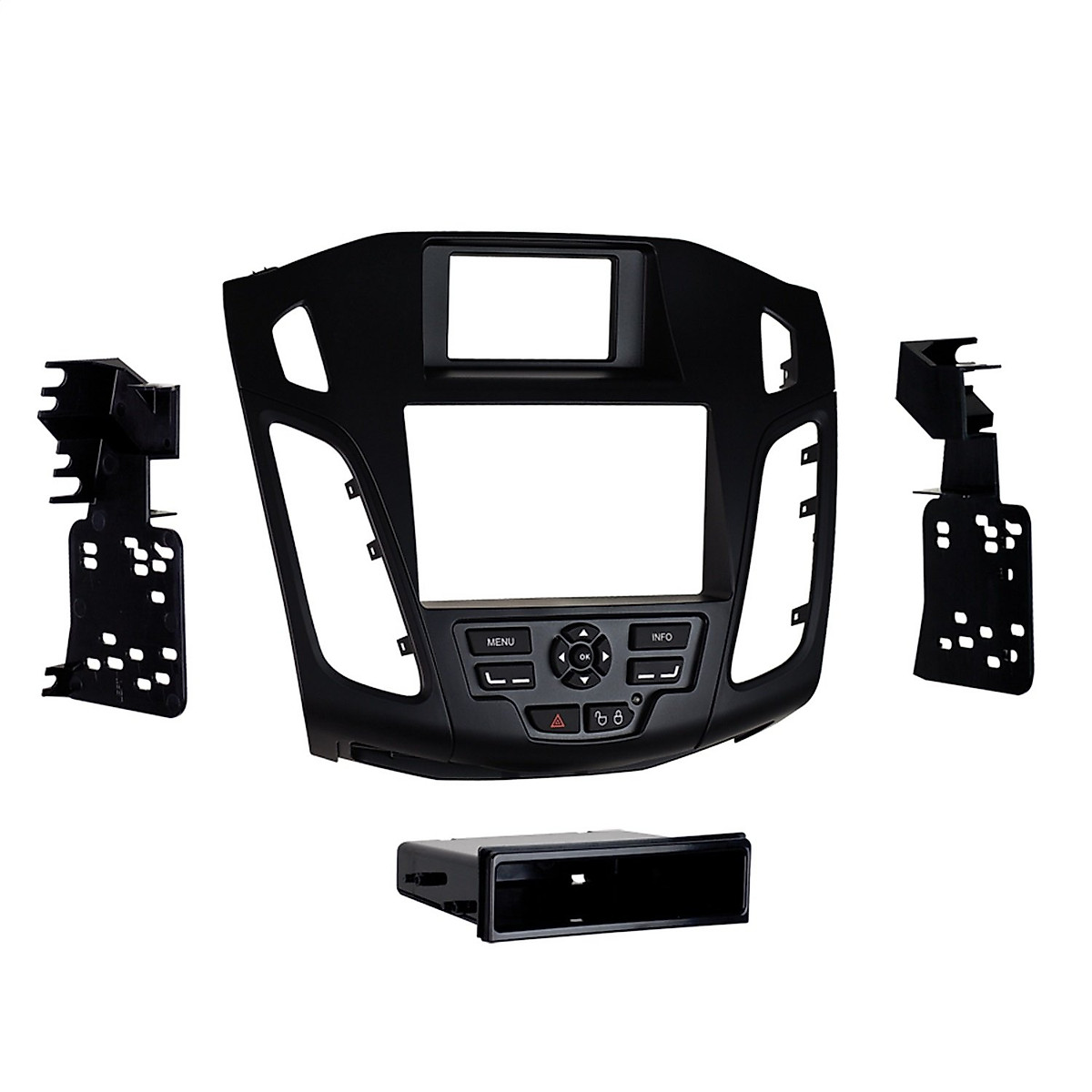Metra 99-5827B Double/Single DIN Radio Installation Kit for 2012-Up Ford Focus, Black