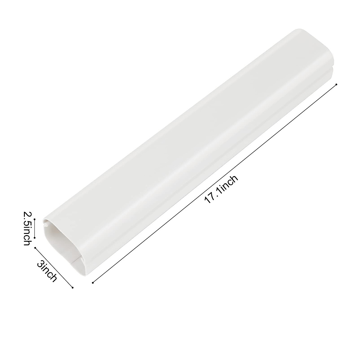 3" W 4.2Ft L Line Set Cover Kit for Mini Split Air Conditioners Decorative PVC Slim Line Cover for Central AC & Heat Pumps Systems Tubing Cover