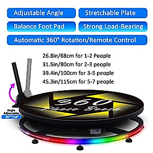 MWE Magic 360 Photo Booth Machine with Custom Logo Remote Control Automatic 360 Spin Camera Booth 9 (32in, Magic)