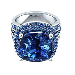 Awmnjtmgpw 925 Sterling Silver Cut Aquamarine cristobalite Zircon Zhenrong Inlaid Carat Blue Topaz Engagement Ring Size 6-10 (Size 8)