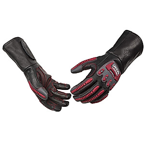 Lincoln Electric Roll Cage Welding/Rigging Gloves | Impact Resistant | Black Grain Leather |, Large (K3109-L)