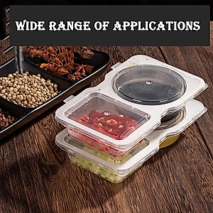 Double Compartment Condiment Container, 4.4oz Double Snack Containers With Lids, Portable Reusable Sauce Container, for to go Sauce, Sampling, Travel Snack (20PCS)