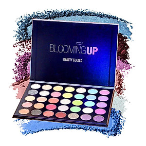 MYUANGO Blooming Up Eyeshadow Palette-35 Shades Matte Shimmer Glitter Makeup Palette for Beginners - Waterproof, Blendable, Long-Lasting - Cruelty-Free