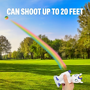 Hog Wild Pooping Unicorn Ball Popper Toy - Includes 4 Soft Foam Balls - Squeeze to Pop Air Powered Balls Up to 20 Feet - Launcher Safe for Indoor/Outdoor Play - Gift for Kids, Girls, Boys Ages 5+