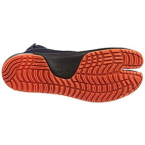 Japanese Cushioned Tabi Shoes Air Jog V 6 Clasps Toe Boots Short Version (12.5 Wide Women/11 Medium Men, Navy)