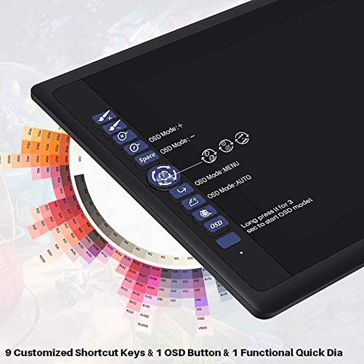 GAOMON PD156PRO 15.6 Inch Pen Display 125% sRGB Full-Laminated Drawing Tablet with Screen with 10 Express Keys Professional Graphic Drawing Monitor with Gifted Adjustable Stand Black