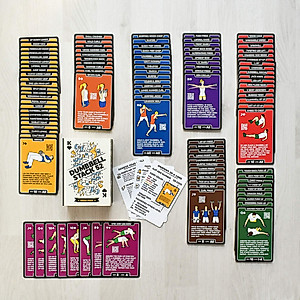 Stack 52 Dumbbell Exercise Cards. Dumbbell Workout Playing Card Game. Video Instructions Included. Perfect for Training with Adjustable Dumbbell Free Weight Sets and Home Gym Fitness. (2019 Mega Pack)