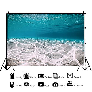 Under The Sea Backdrop 7 x 5 ft Blue Ocean Theme Sunlight Beach Underwater World Scenery Photography Bakcground Vinyl Party Backdrop for Picture Birrthday Party Photo Studio Decor