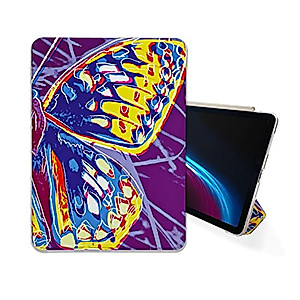Kawaii Purple Monarch Butterfly case Compatible with iPad Mini Air Pro 7.9 8.3 9.7 10.2 10.9 11 12.9 inch Pattern Cover New 2022 2021 Trifold Stand 3 4 5 6 7 8 9 Generation (11" iPad Pro 1/2/3 gen)