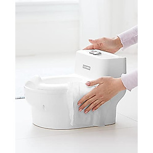 Skip Hop Potty Training Toilet with Easy Clean Coating & Baby Wipes Holder, White