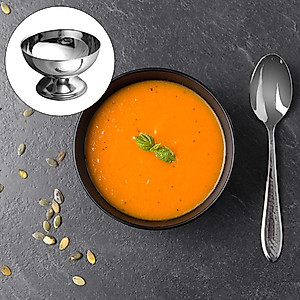 Cabilock Stainless Steel Ice Cream Bowl Metal Pudding Cups Salad Dessert Holder Snack Fruit Candy Container for DIY Ice Cream Parfait Banana Pudding 10. 7X10. 7CM