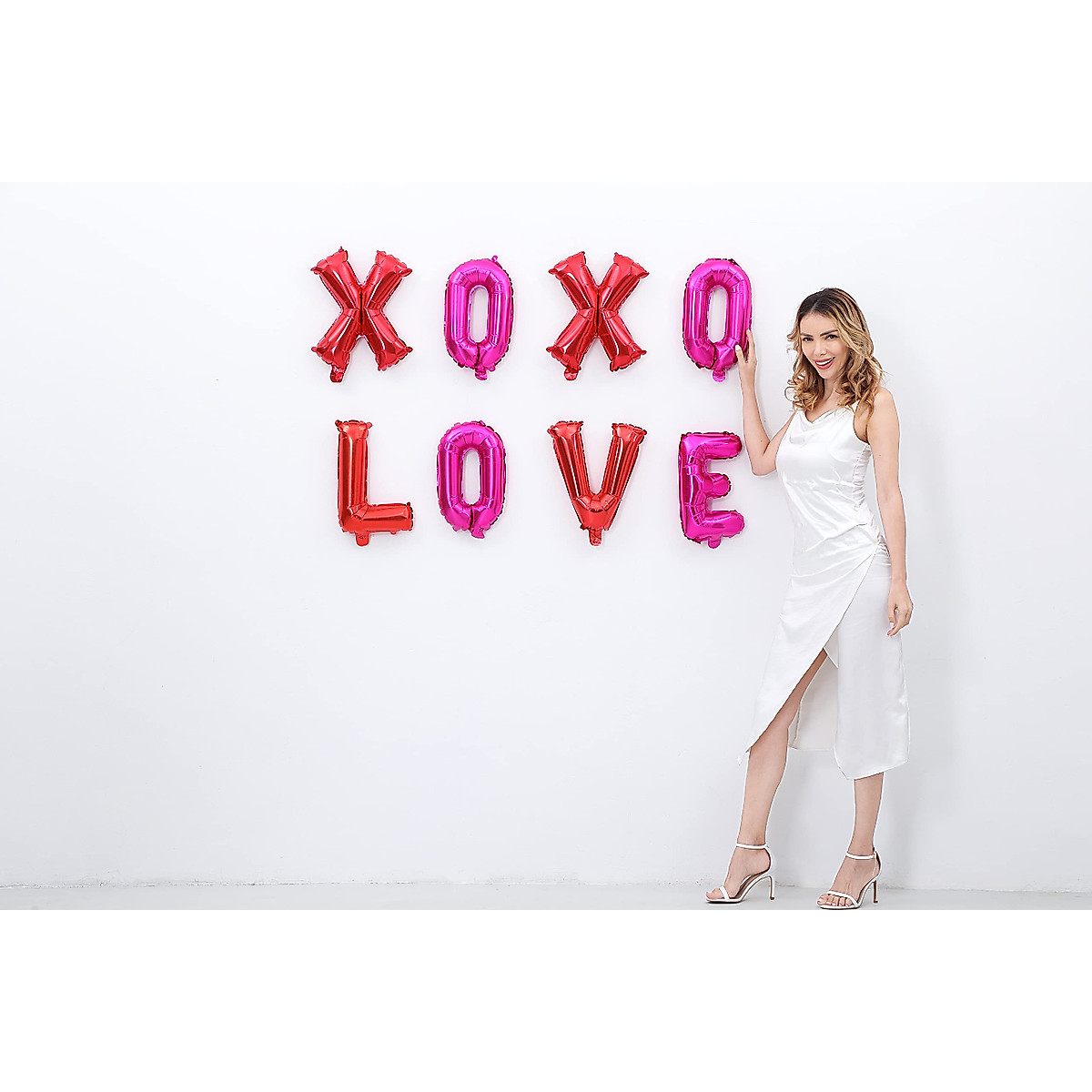16 Inch XOXO LOVE Letters Pink Red Foil Balloons (XOXOLOVE)