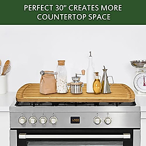 30x20 Bamboo Wood Cutting Board for Kitchen, Extra Large Cutting Board with Juice Groove, Over Sink Cutting Board, Stove Top Cover, Noodle Board Stove Cover