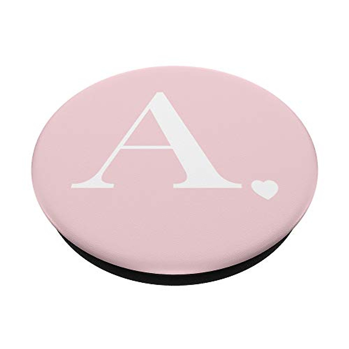 Light Pink White Monogram Letter A Initial Heart Design PopSockets Swappable PopGrip