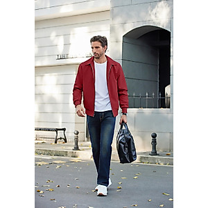 COOFANDY Men's Laydown Collar Golf Jacket Lightweight Slim Fit Sportswear Jacket Casual Bomber Jacket Casual Jackets