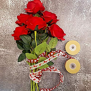 Llxieym 2 Rolls Valentine's Day Heart Ribbons Wrapping Ribbons for Wedding Valentine's Day Wrapping