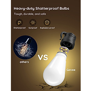 Govee Outdoor String Lights, 48ft Smart Outdoor String Lights with 15 Dimmable Warm White LED Bulbs, IP65 Waterproof Shatterproof Patio Lights for Dating, Party, Wedding, 70lm per Bulb