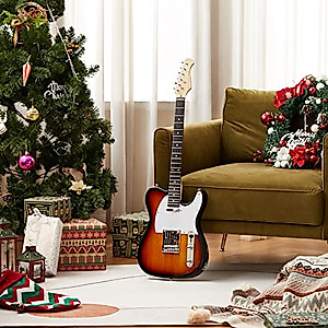 Donner Electric Guitar 39 Inch Electric Guitar DTC-100 Solid Body TC Style Electric Guitar Kit with Bag, Strap, Cable for Youth,Beginner Sunburst