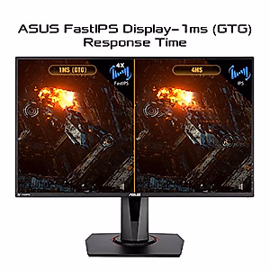 ASUS TUF Gaming VG279QM 27” HDR Monitor, 1080P Full HD (1920 x 1080), Fast IPS, 280Hz, G-SYNC Compatible, Extreme Low Motion Blur Sync (ELMB SYNC), 1ms, DisplayHDR 400,, BLACK