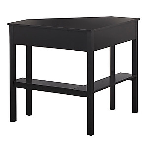 Target Marketing Systems Ellen Corner Desk Drawer and One Storage Shelf for Living Room, Bedroom, or Home Office, Small Computer Table, 42" W x 30" H, Antique Blue