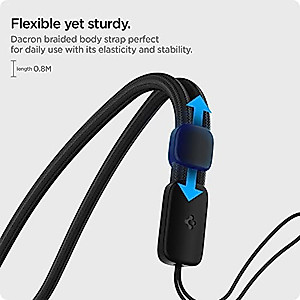 Spigen AirPods Pro 2nd Generation Rugged Armor Case and Lanyard Strap Dark Black Designed for AirPods Pro 2 (2022) - Black