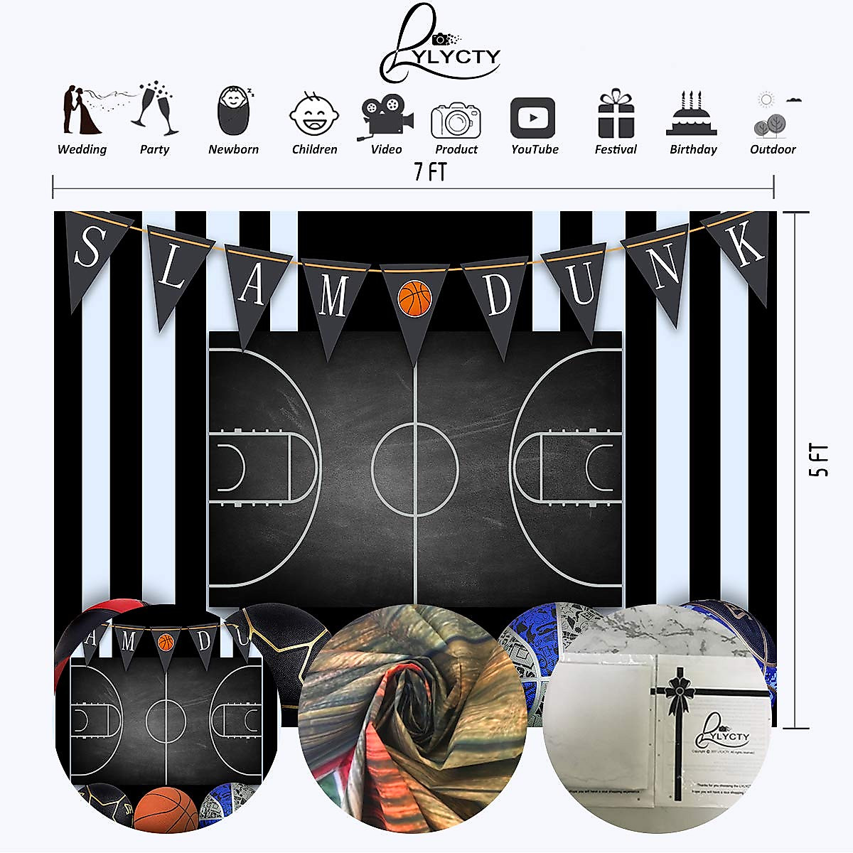 Basketball Bakcdrop for Theme Party Spulies Banners Sports Photography Background