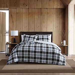 Eddie Bauer - King Duvet Cover Set, Cotton Reversible Bedding with Matching Shams, Styligh Home Decor (Lewis Navy, King)