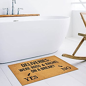 Funny Doormat were Ross and Rachel On A Break Non-Slip Outdoor/Indoor Rubber Door Mats for Front Door/Garden/Kitchen/Bedroom 23.6" x 15.7"