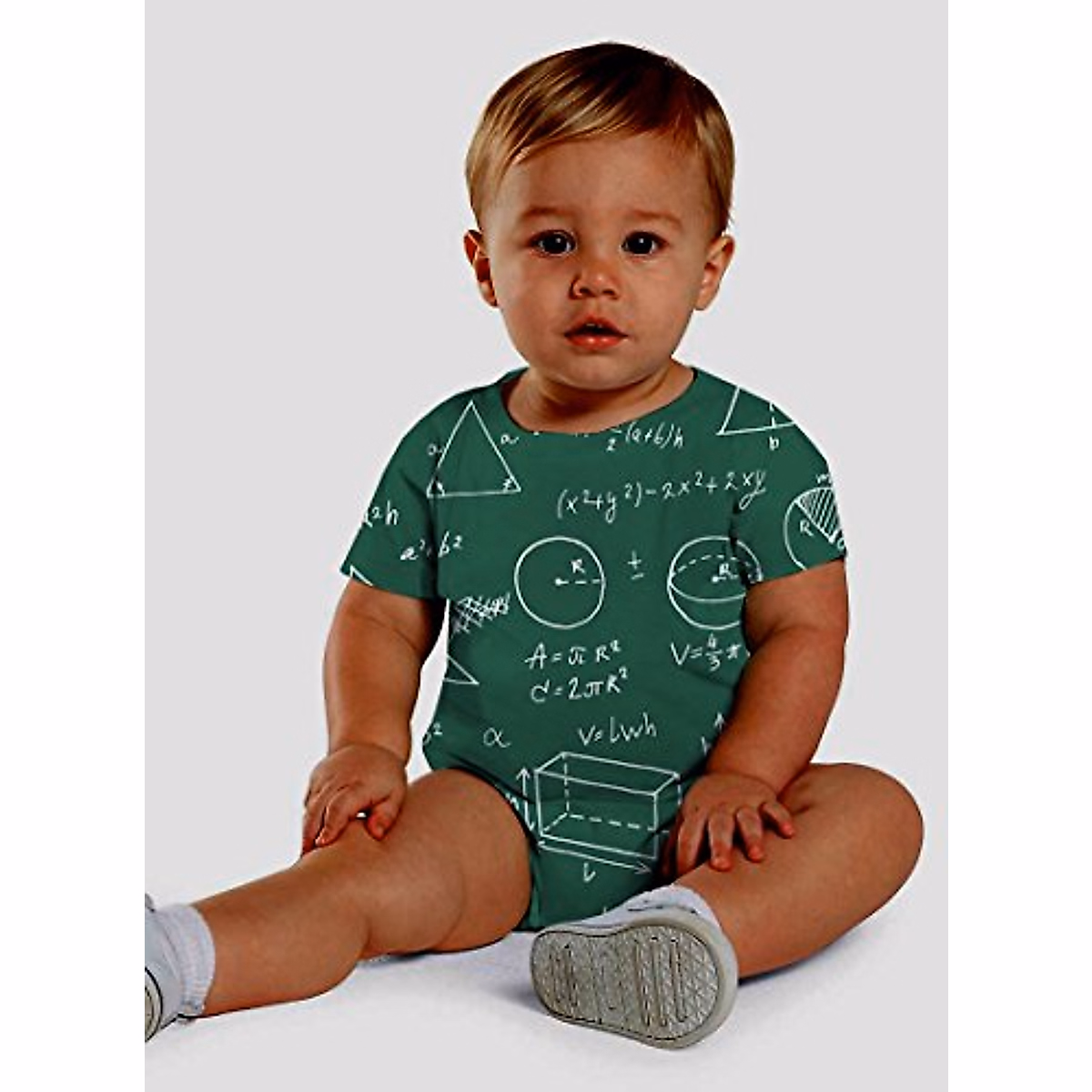 Speedy Pros Math Logo Shapes Infant One Piece Snapsuit Bodysuit 6 Months Multi-Color