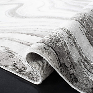 SAFAVIEH Craft Collection Area Rug - 8' x 10', Grey & Silver, Modern Abstract Design, Non-Shedding & Easy Care, Ideal for High Traffic Areas in Living Room, Bedroom (CFT819G)