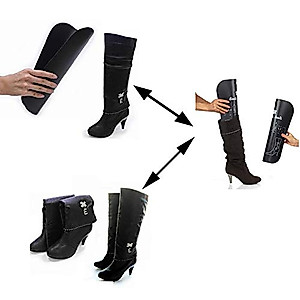 SYBL 2 Pairs(4 Sheets) Boot Shaper Form Inserts Tall Boot Support Shaper Thicken Shoe Tree Shape Holder for Women and Men,Black 16 Inches