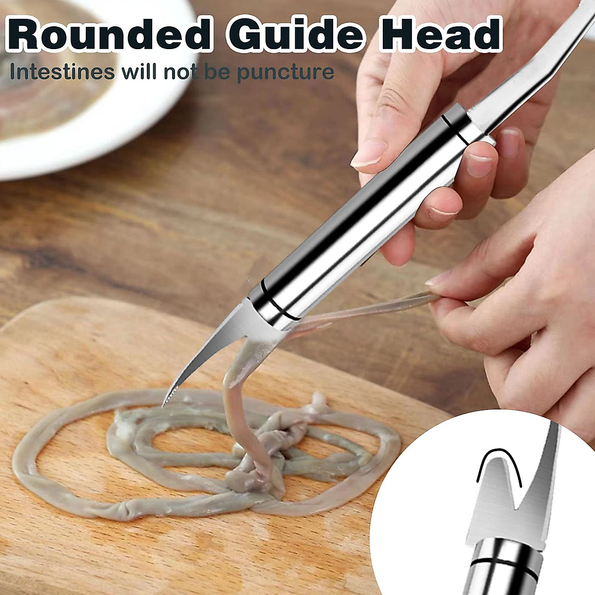 4 Pcs Multifunctional Shrimp Line Knife, Stainless Steel Shrimp Deveiner Tool Quick Shrimp Peeler, Multifunctional Shrimp Line Fish Maw Knife Shrimp Cleaner for Removing Shrimp Line, Fish Scales