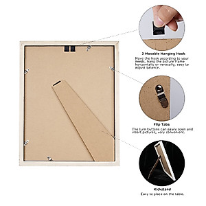 11x14 Picture Frame Set of 6, Display Pictures 8x10 with Mat or 11x14 without Mat, Tabletop Display and Wall Hanging, Made of Solid wood, Classic photo Frame for Wall Gallery Home Decor, White