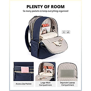 LOVEVOOK Laptop Backpack Women, Stylish Bagpack with USB Charging Port, Travel Notebook Backpack fits 15.6" Computer, for College Work Commute, Blue…