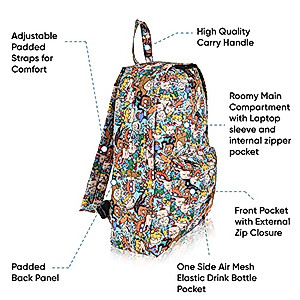 Nickelodeon Rugrats Reptar Classic Backpack - Light Blue Rugrats Reptar, Tommy, Chickie, Angelica and Susie Allover Knapsack