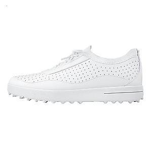 Women's Golf Shoes Waterproof Lightweight Golf Training Footwear Outdoor Spikeless Golf Shoes Breathable,White,8.5