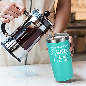 Teacher Gifts for Women, Teacher Gifts Stainless Steel Insulated Travel Tumbler with Lid, Christmas Birthday Teachers Day Appreciation Thank You Gifts for Teacher Tutor Professor Women(20oz, Mint)