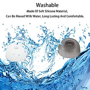 Ear Bud Replacement Pieces Silicone Soft Rubber Earbud Tips Eargel Cover, Compatible with Jabra Elite 75t/ 65t/ Active/ 7 Pro/Elite 3/ Elite S/M/L 6 Pairs Transparent Grey and White