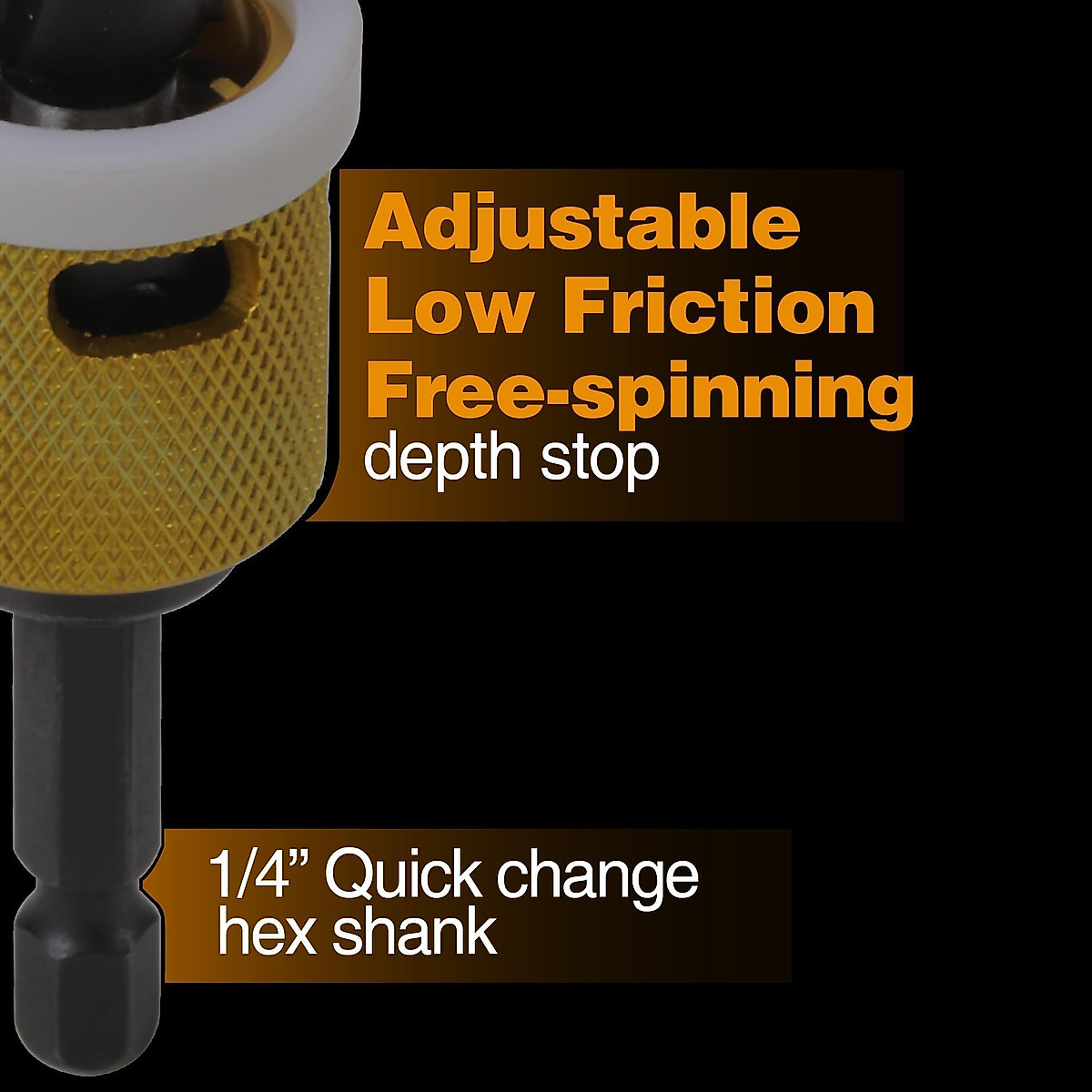 1/8"x3/8" Carbide Tipped Countersink Drill Bits with Low Friction Depth Stop, 1/4" Quick Change Hex Shank Countersink Drill with Replaceable HSS Pilot Drill Bit for Wood, Plastic, Woodworking