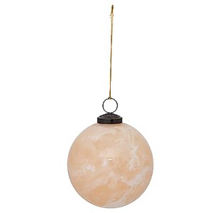 Creative Co-Op Glass Ball Ornament, Marbled Nude Finish