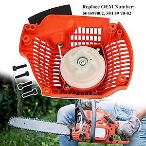 Kimsion Recoil Starter Assembly 504597002 for Husqvarna 135 140 435 440 435E 440E Chainsaw Pull Start Assembly, Replaces 504 59 70-02