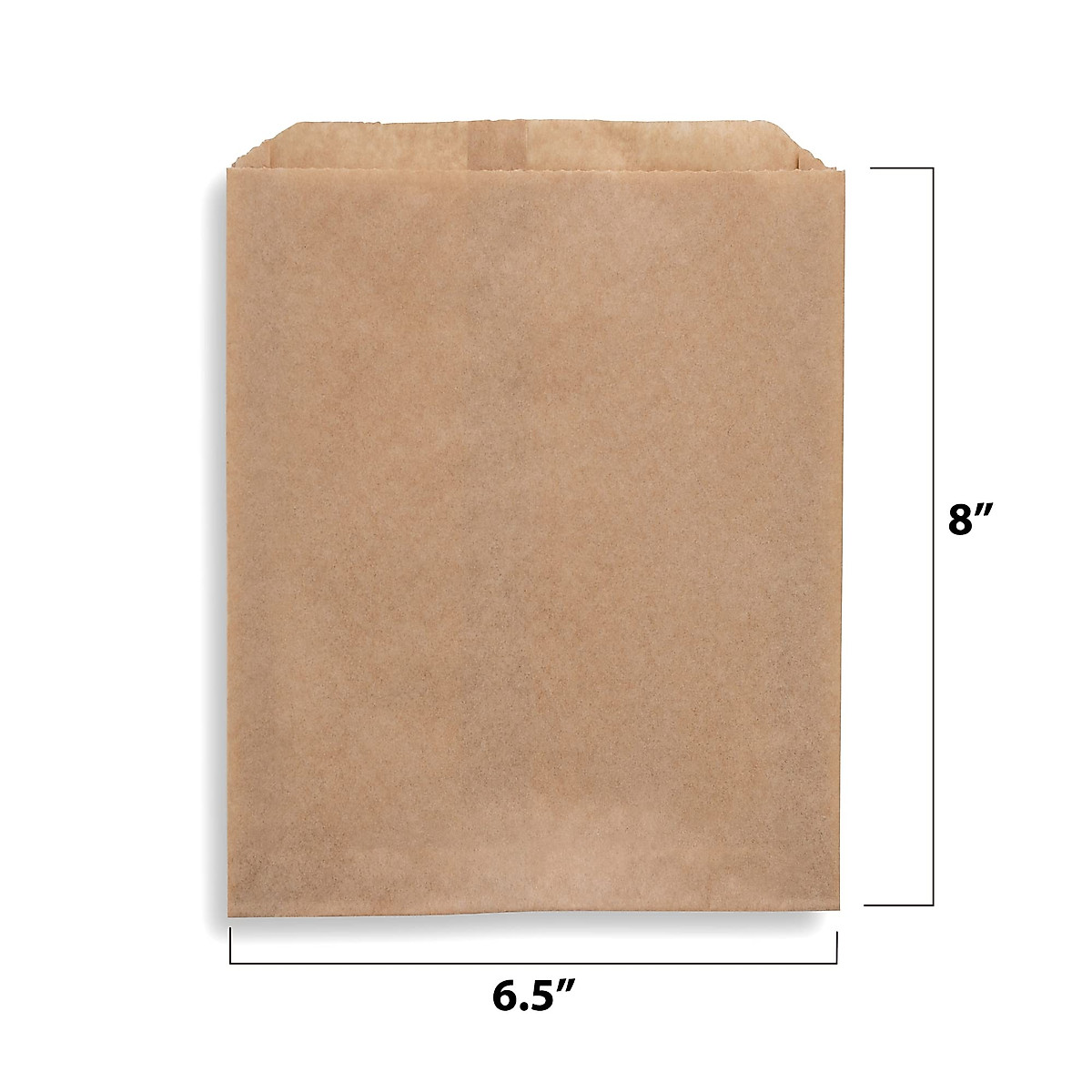 MT Products Brown Cookie Bags 6.5" x 8" - Disposable Grease Resistant Bakery Paper Bags - Pack of 100
