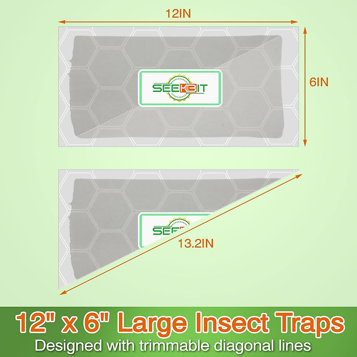 10 PCS Large Glue Trap Strips for Trapping Insects, Mice, Spiders, Bugs, Crickets, Scorpions, Roaches, Super Sticky & Non-Toxic Glue Boards Pre-Baited with Fruity Scent Attractant - 12 x 6 in