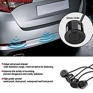Akozon Car Reverse Backup Parking Sensor Radar System Reversing Assistance Kit with Audio Buzzer Alarm Alert