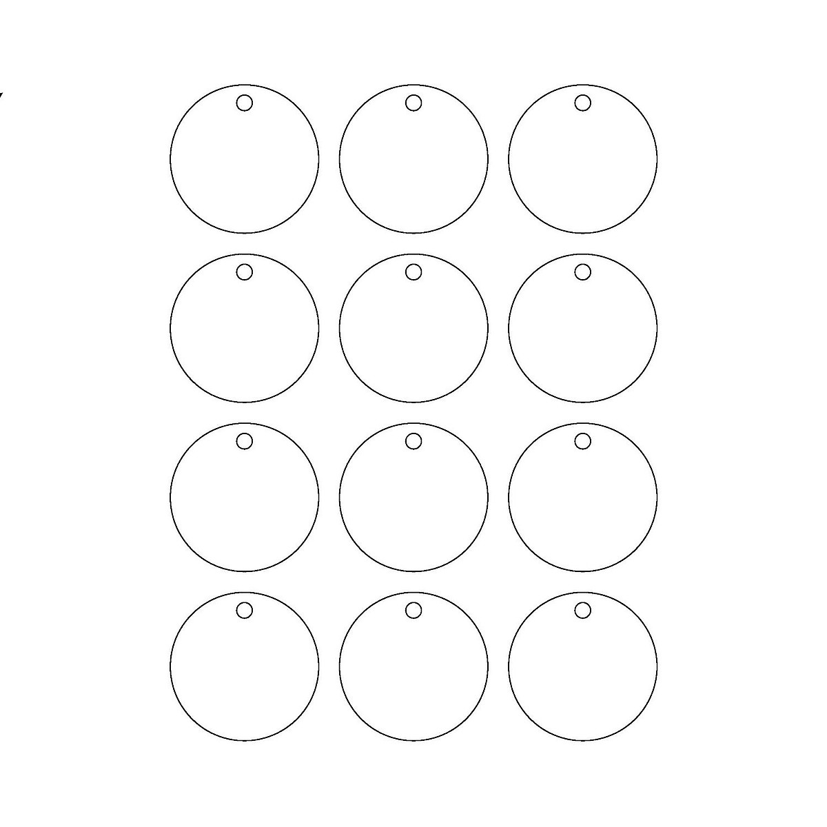 60 Printable Cardstock Hang Tags with Holes, Personalize and Custom Tags (Circle - 2x2 inches, 5 Sheets)