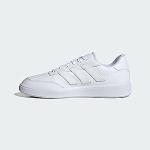 adidas Men's CourtBlock Sneaker, White/White/White, 10.5