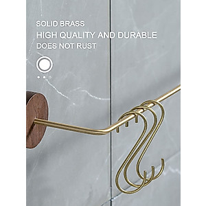 Mewuthede Brass S Hooks S-Shaped Hook, 10 Pcs Heavy Duty S Hooks for Hanging Kitchen Pots and Pans, Office, Bathroom, Closet, Outdoor, Widely Used