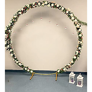 LANGXUN 7.2ft Large Size Golde Metal Round Balloon Arch kit, for Birthday Party Decoration, Wedding Decoration, Graduation and Baby Shower Photo Background, Christmas Decorations