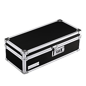 Vaultz Locking Medicine Storage Box with Combination Lock, 3.75" x 11.88" x 5.25", Black (VZ03480)
