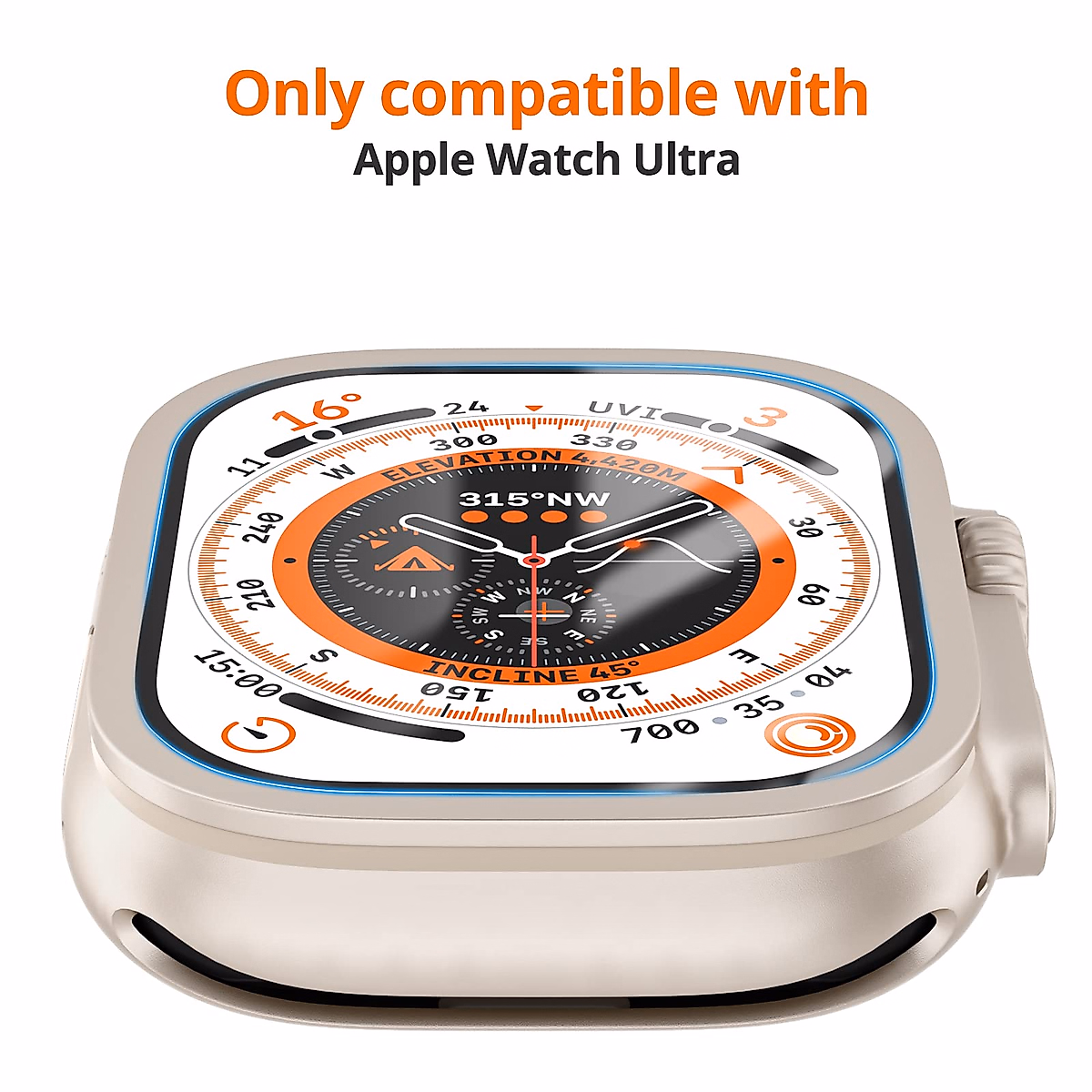Compatible for Apple Watch Ultra Case 49MM [Enjoy Original], Ultra-Thin Stainless Steel Frame Water-Proof Bezel Case Designed for iWatch Ultra 49MM [Without Screen Protector]